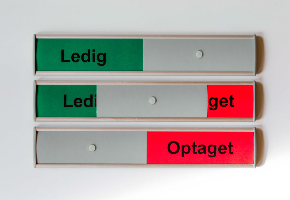 Alu-Sign Optaget-Ledig Rød/Grøn - Optaget - Ledig Mødelokale skilte - A ...